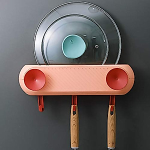 XJJZS Pot Lid Cutting Board Storage Rack Wall Hanging Pot Lid Rack with Hooks Kitchenware Organizer Kitchen Hooks Home Tools (Color : A)