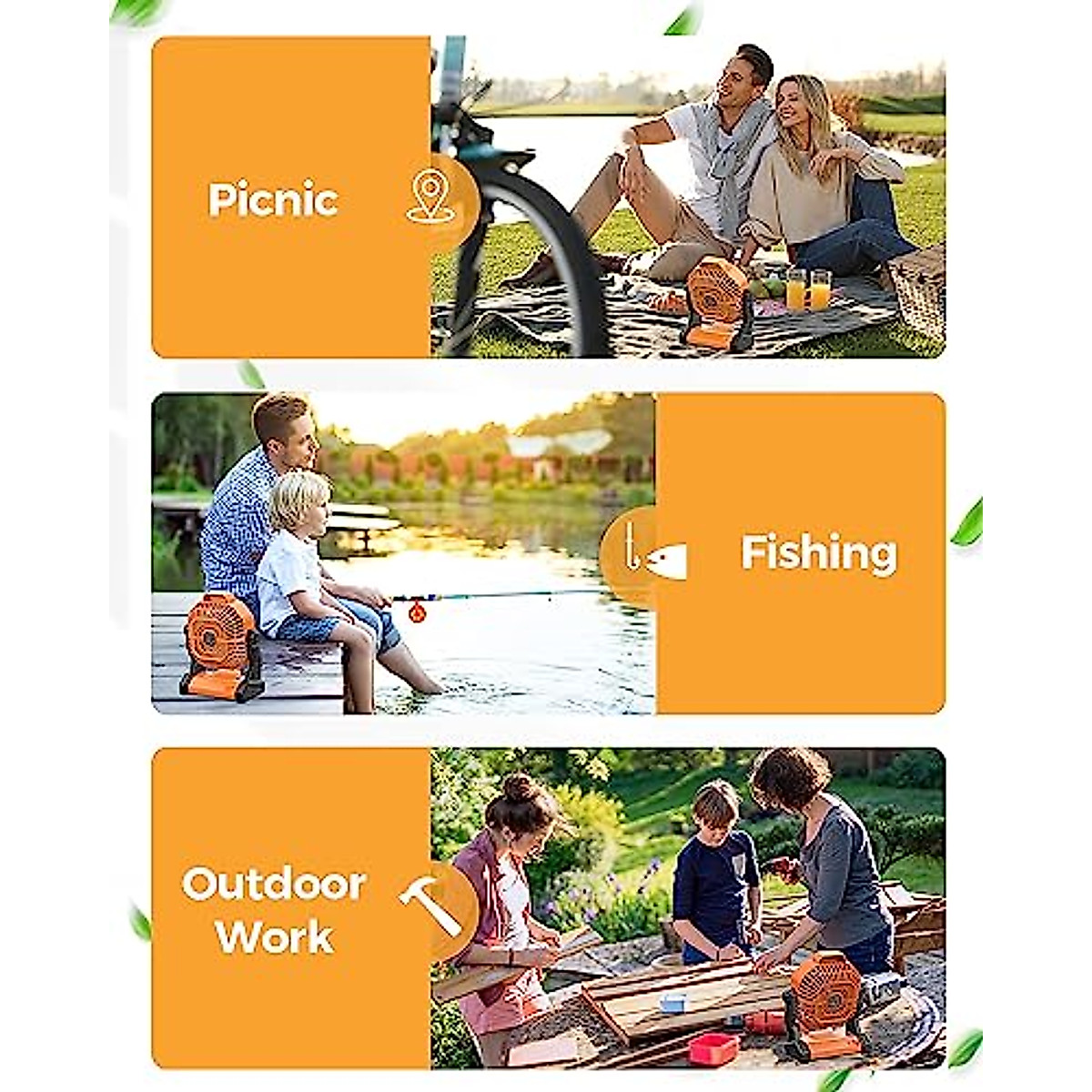 Camping Fan with LED Lantern, 10400 mAh 9 Inch Portable Fan Rechargeable Battery Powered Fan with Stepless Speed and Quiet Battery Operated Tent Fan for Picnic, Barbecue, Fishing, Travel, Home