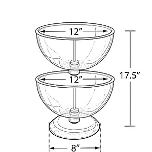 Azar Displays 720212 Bowl Counter Display, 12"" & 12"" Pack of 1
