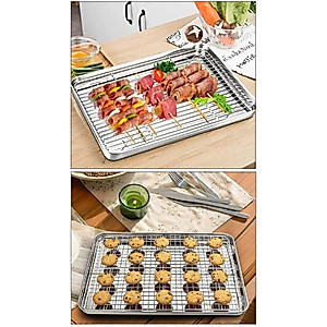 Cooling Racks for Cooking and Baking, 304 Stainless Steel Baking Rack, Multi Use Grid Wire Rack for Kitchen Cooking Roasting Drying Grilling