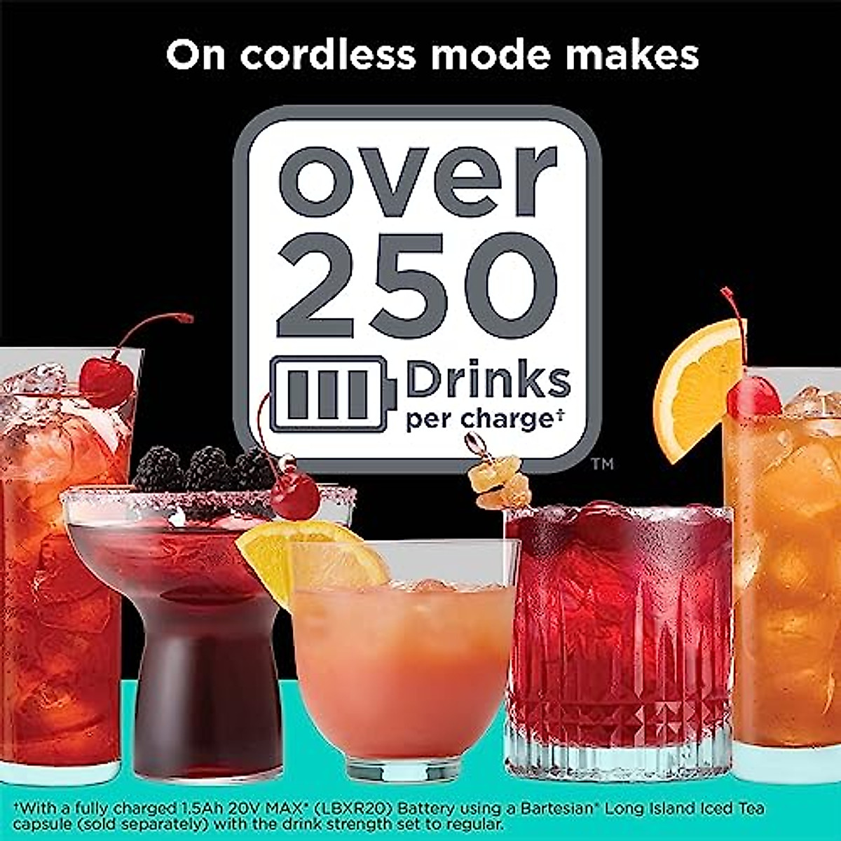 BLACK+DECKER bev by BLACK+DECKER Cordless Cocktail Maker Machine and Drink Maker for Bartesian capsules (BCHB101)