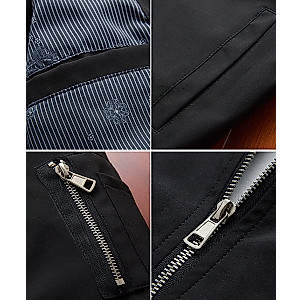 sandbank Men's Slim Fit Lightweight Softshell Flight Jacket Coat (US L =Asian tag 4XL,Black #2)