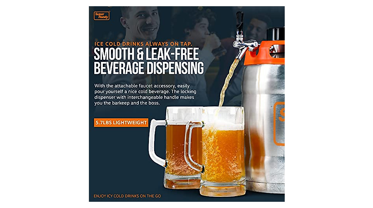 SuperHandy Portable Beer Keg Growler - 170 oz