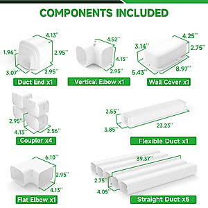 Cestluck 4'' 19.5 Ft Mini Split Line Cover Set, PVC & PP Pipe Covers for Mini Split Lines, Line Guard for Central AC