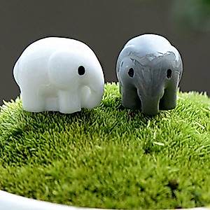 10Pcs Miniature Grey Elephant Fairy Garden Moss Micro Landscape Bonsai Decor Craft