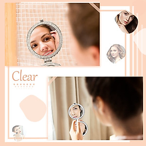 Blulu 8 Pieces Compact Mirror for Purse Flower Small Compact Mirror Gift Makeup Floral Pocket Retro Folding Portable Travel Accessories for Women Girls