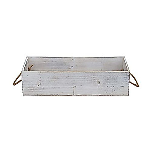 Farmhouse Toilet Paper Basket, Rustic Wooden Bathroom Decor Box, Bathroom Organizer Over Toilet, Funny Toilet Paper Storage with Rope Handle, Distressed White