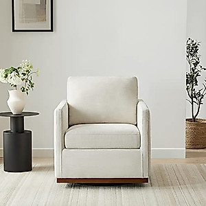 CHITA Swivel Accent Chair, Mid Century Modern Arm Chair for Living Room and Bedroom, White