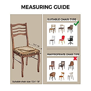 MUSEDAY Leopard Print Seat Covers for Dining Room Stretch Chair Seat Covers Set of 4, Removable Washable Chair Seat Protector Cushion Slipcovers for Kitchen, Brown Animal Texture High Heels