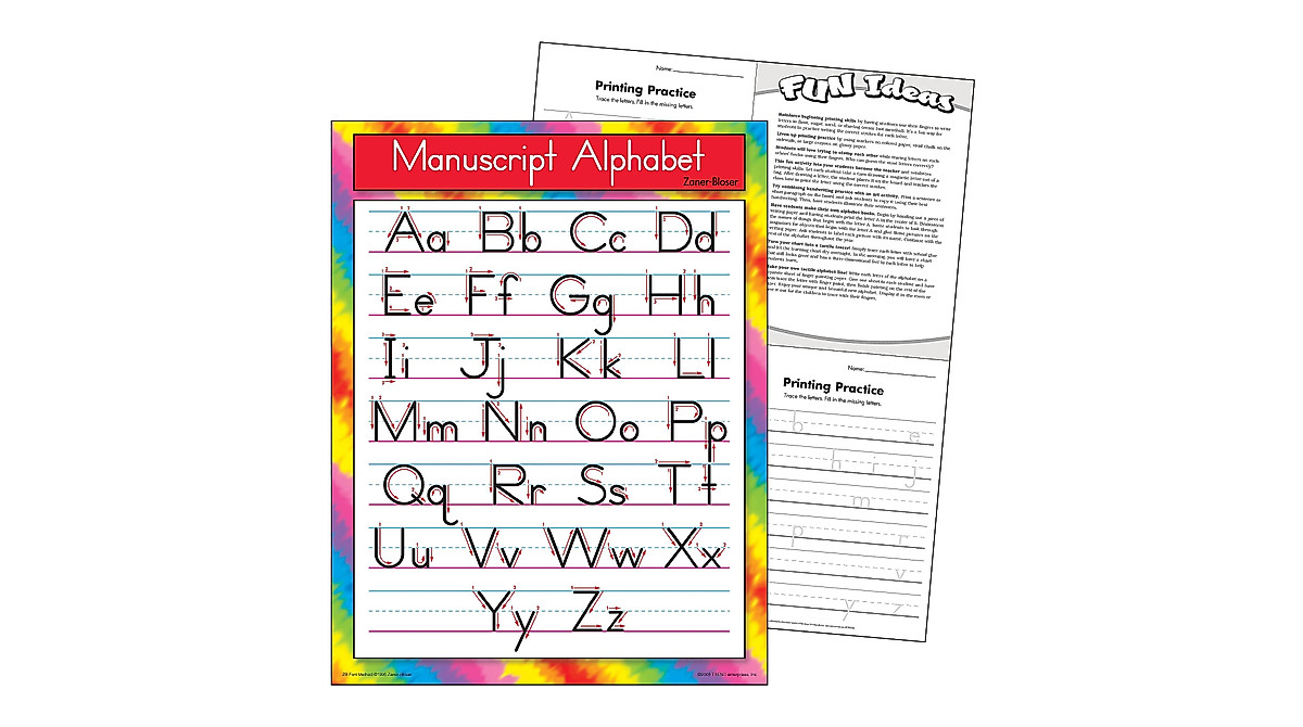 Zaner-Bloser Alphabet Learning Chart | Classroom Teaching Aid