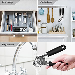 Can Opener,Professional 3-In-1 Multifunctional Manual Can Openers Bottle Opener,Kitchen Durable Stainless Steel Heavy Duty Can Opener Smooth Edge for Kitchen Seniors Friendly