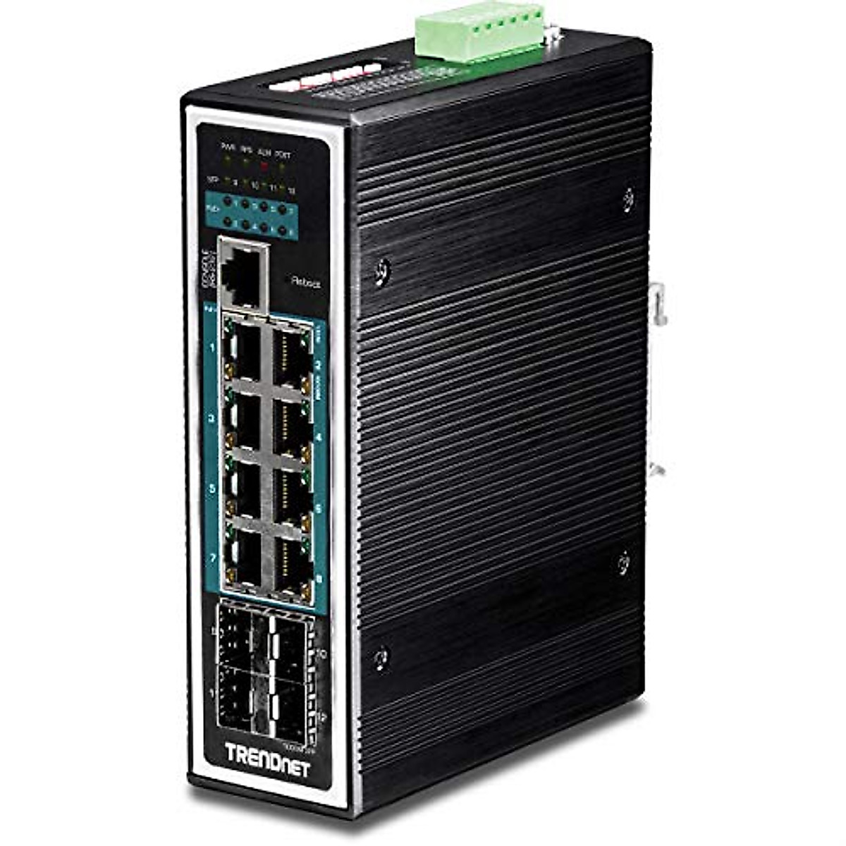 TRENDnet 12-Port Hardened Industrial Gigabit PoE+ Layer 2+ Managed DIN-Rail Switch, 240 Watt Power Budget, IP30 Rated, Din-Rail Mount, 24 Gbps Switching Capacity, Lifetime Protection, TI-PG1284i …