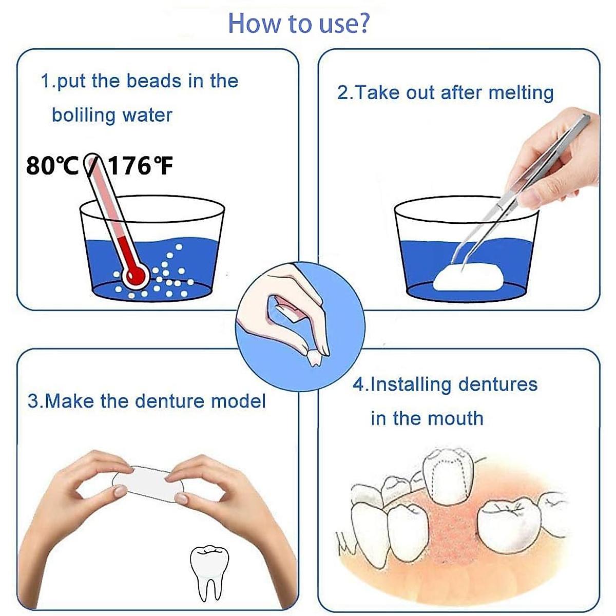 Fake Teeth,Daily Tooth Repair Kit,False Teeth For Veneers Teeth Men Beads Braces Cover Imperfect Teeth,Denture Repair Kit Cover Missing Teeth Snapon Smile,Veneers Teeth For Women Men Dental Repair Kit