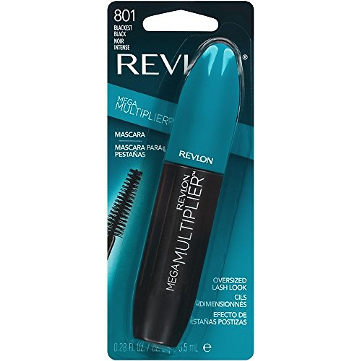 Revlon Mega Multiplier Mascara, Blackest Black, 0.28 Fluid Ounce