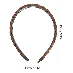 Lurrose 3 Pcs Women Hair Plaited Braided Headbands Synthetic Hairpieces Braid Wig with Teeth Hair Band Hair Hoop Hair Accessories