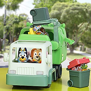 Garbage Truck - 2.5" Bluey and Bin Man poseable Figures with Playset, Multicolor