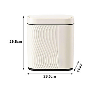 MagiDeal Smart Induction Trash Bin Intelligent Trash Bin 2.1 Gallon Sealed Lid Automatic Touchless Motion Garbage Can for Toilet Hotel, Beige, 26.5cmx29.5cmx14cm