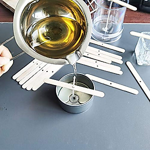 MILIVIXAY Wooden Candle Wick Holders,Candle Wicks Centering Device,Candle Wick Bars,Wick Holders for Candle Making,Wick Clips for Candles,Candle Centering Tool,120 Pack