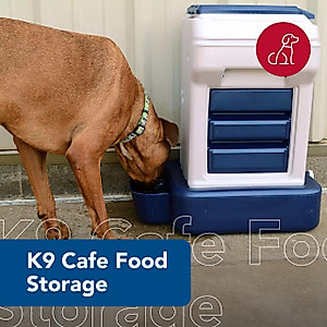 Coastal Pet Bergan Cafe K9 Food Storage - Beige and Navy - 5 gal/25 lbs