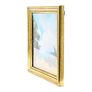 Creative Co-Op Watercolor Nature Landscape with Solid Wood Frame