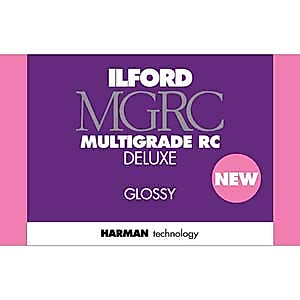 Ilford Multigrade V RC Deluxe Glossy Surface Black & White Photo Paper, 190gsm, 8x10, 100 Sheets