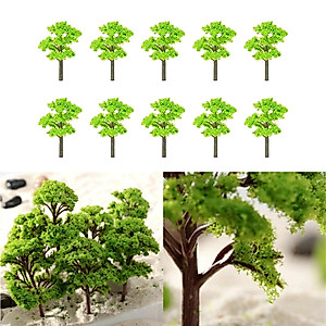 BESSTUUP 10pcs Model Trees 4/5.5/7/8.5/11.5cm Train Scenery Trees Diorama Trees Plastic Trees for Projects Model Train Landscape Kits - 5.5cm