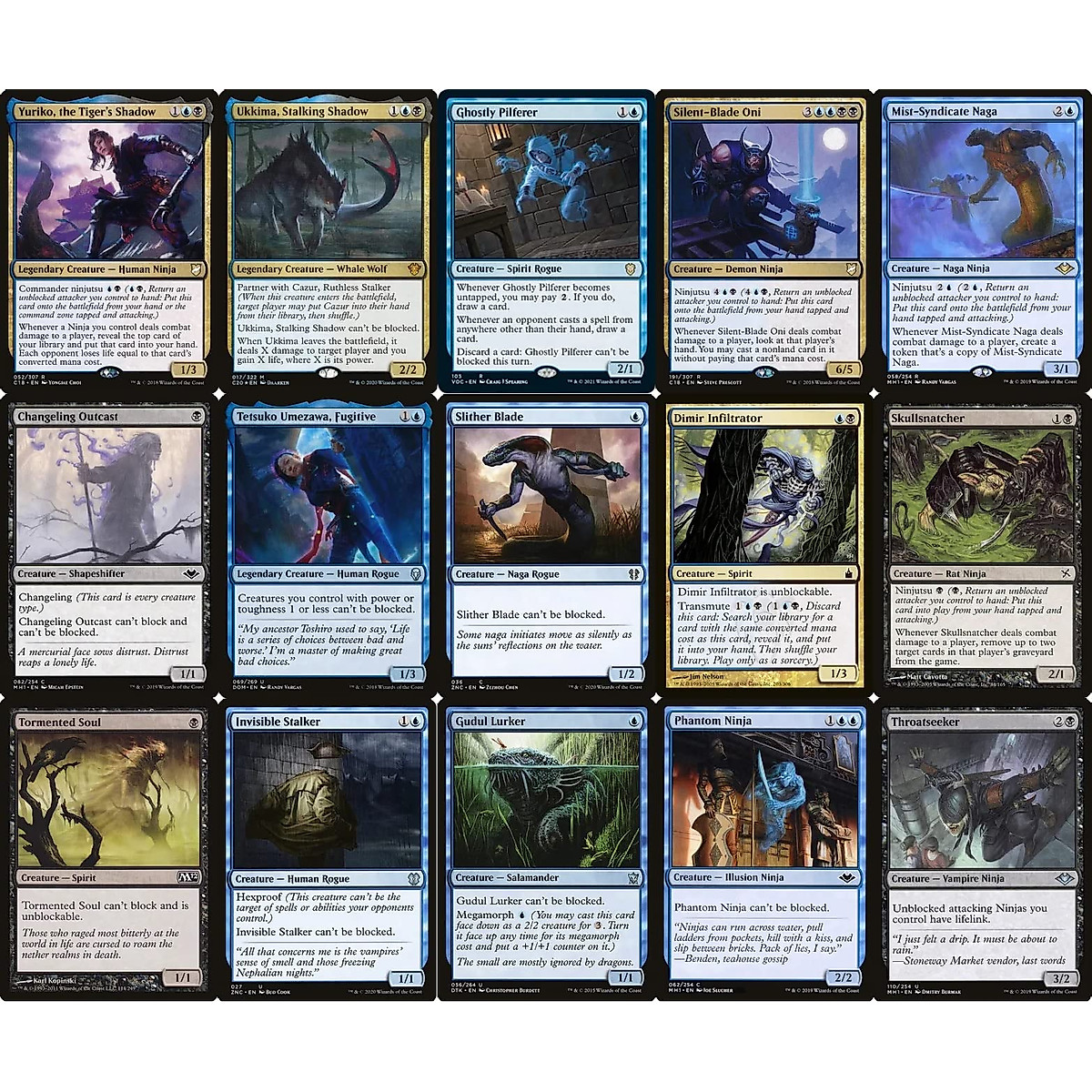 Ninja Commander Deck - Yuriko - Dimir Blue Black - EDH - 100 Card - Custom Magic The Gathering Deck - Very Strong!