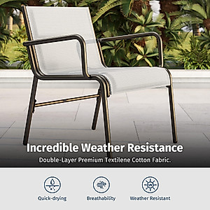 EAST OAK 4 Seats Outdoor Furniture Set, Waterproof Patio Furniture Set, Patio Loveseat with Coffee Table for Garden or Porch, 4-Piece Patio Conversation Sets for Balcony in Grey