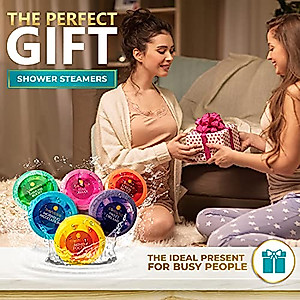 Aromatherapy Shower Steamers, Set of 6 Scent Tablets - Essential Oil Fizzies Bath Bombs Self Care Kit for Women - Relaxing Stress Relief Gifts