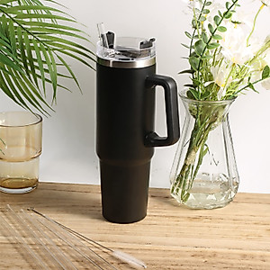 6PCS Replacement Straws for 40 oz Stanley Adventure Quencher Travel Mug, Clear Reusable Straw Replacement with Cleaning Brush Compatible with 40oz Stanley Water Bottle Cup Accessories