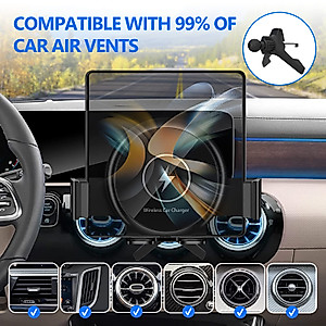 TOPENKE 20W Three Coils Wireless Car Charger with Cooling Fan, for Z Fold 5 Car Mount, Fast Charging Auto-Clamping for Air Vent & Dashboard, Compatible for Galaxy Z Fold 5/S23 Ultra, iPhone 14 Pro Max