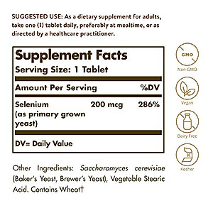 Solgar - Selenium 200 mcg Tablets 100 Count