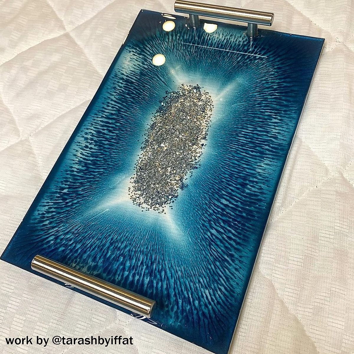 RESINWORLD Large Tray Mold with Handles, Rectangle Silicone Tray Molds for Resin Casting, Deep Flat Tray Resin Mold Silicone