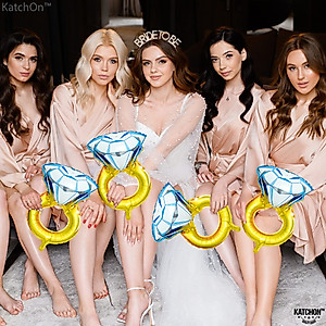 KatchOn, Cute Diamond Ring Balloon - Pack of 4, 18 Inch | Bachelorette Party Decorations | Engagement Ring Balloons for Engagement Party Decorations | Bridal Shower Decorations | Bachelorette Balloons
