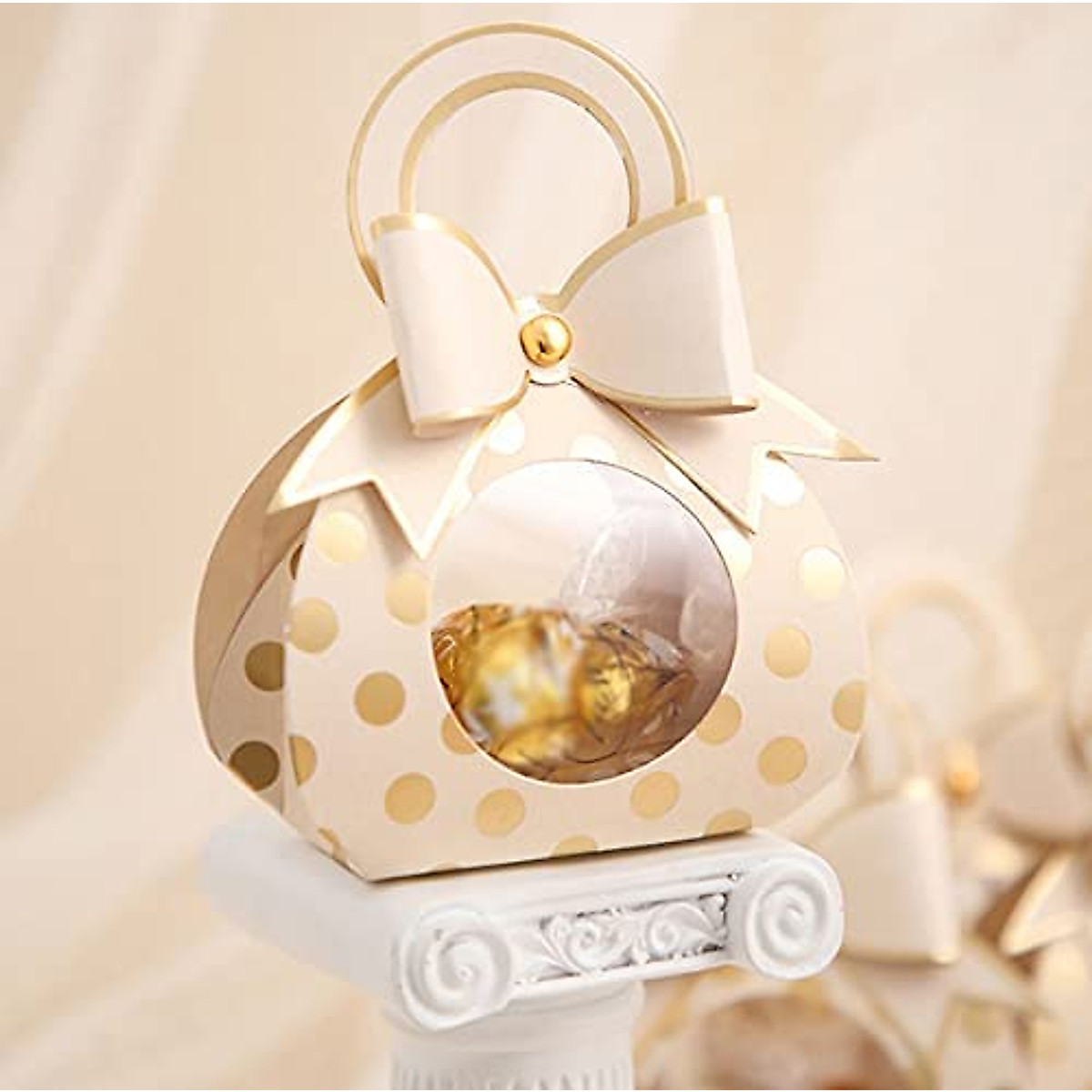 Cute Candy Boxes Paper Party Favor Boxes with Bowknot for Baby Shower Wedding Birthday Party Gift Bridal Shower, Pack of 30