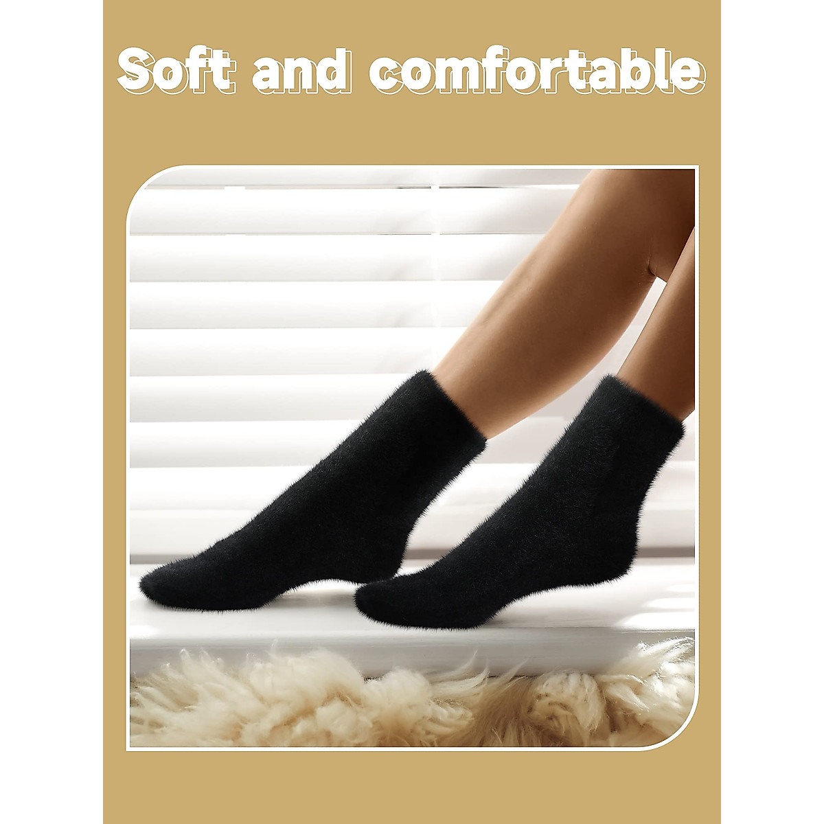 3 Pairs Women Toe Socks Fuzzy Toe Socks Warm Winter Toe Socks Five Toe Socks for Women Men, Size 5-8(Black, White, Beige)