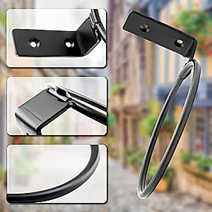 Jiozermi 2 Pack 6 inch Flower Pot Holder Ring, Flower Pot Holder Ring Wall Mounted Set Wall Mounted Metal Planter Hanger Matte Black Hanging Plant Holder