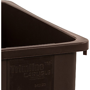 Carlisle FoodService Products 34202369 TrimLine Polyethylene Waste Container, 23 Gallon Capacity, 20" Length x 11" Width x 29.88" Height, Dark Brown (Case of 4)