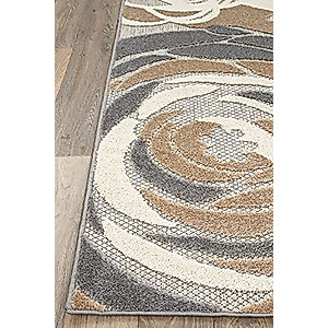 Rugshop Ravenna Modern Large Floral Flowers Indoor/Outdoor Area Rug 7'10" x 10' Gray