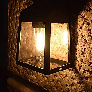 Black Finish Wall Lamp 2W Wall Solar Lighting Waterproof Outdoor Wall Sconce for Garden, Front Door