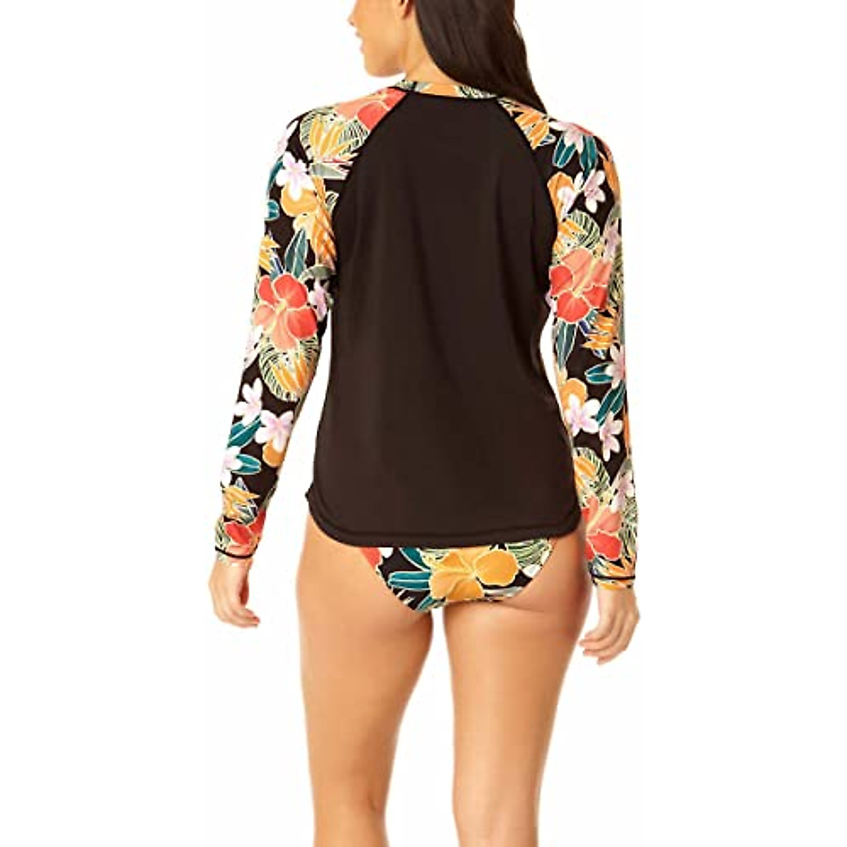 hurley Womens UPF 50+ Long Sleeve Rashguard (as1, Alpha, m, Regular, Regular, Caribbean Dreamin)