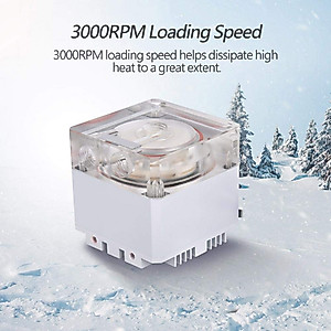 CPU Water Cooling Pump,3000RPM Fast Heat Dissipation Computer Pump 800L/H 3.5 Meters Pump Head PC Pump (White)