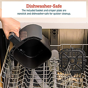 Nuwave Brio 7-in-1 Air Fryer Oven, 7.25-Qt with One-Touch Digital Controls, 50°- 400°F Temperature Controls in 5° Increments, Linear Thermal (Linear T) for Perfect Results, Black