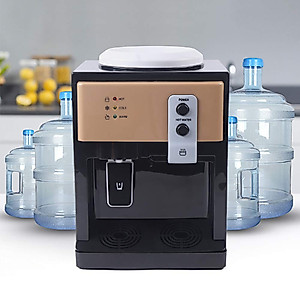 Countertop Water Cooler Portable Hot & Cold Water Dispenser 3 in 1 Top Loading Water Cooler Dispenser 110V Electric Water Dispenser for Offices Bar Home Kitchen, Holds 3 or 5 Gallon Bottles