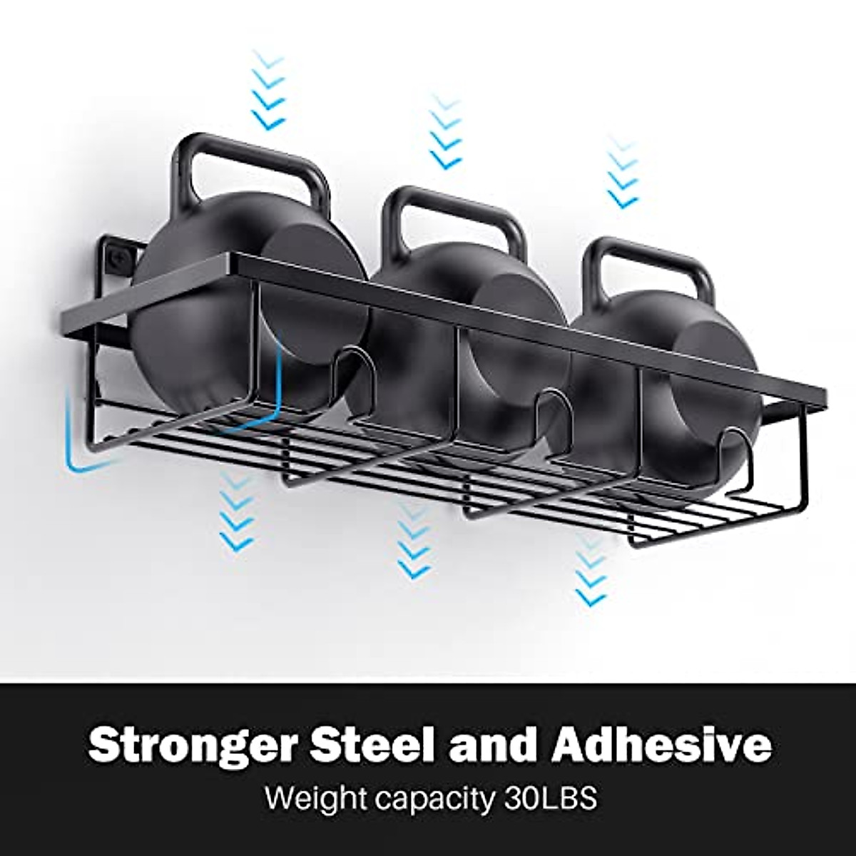 YAWSOUP Shower Rack with Hook Storage Rack Organizer Wall Mountable Non-Hole for Bathroom, Restroom, Toilet, Shower, Toilet, Kitchen, Set - 2 Pack