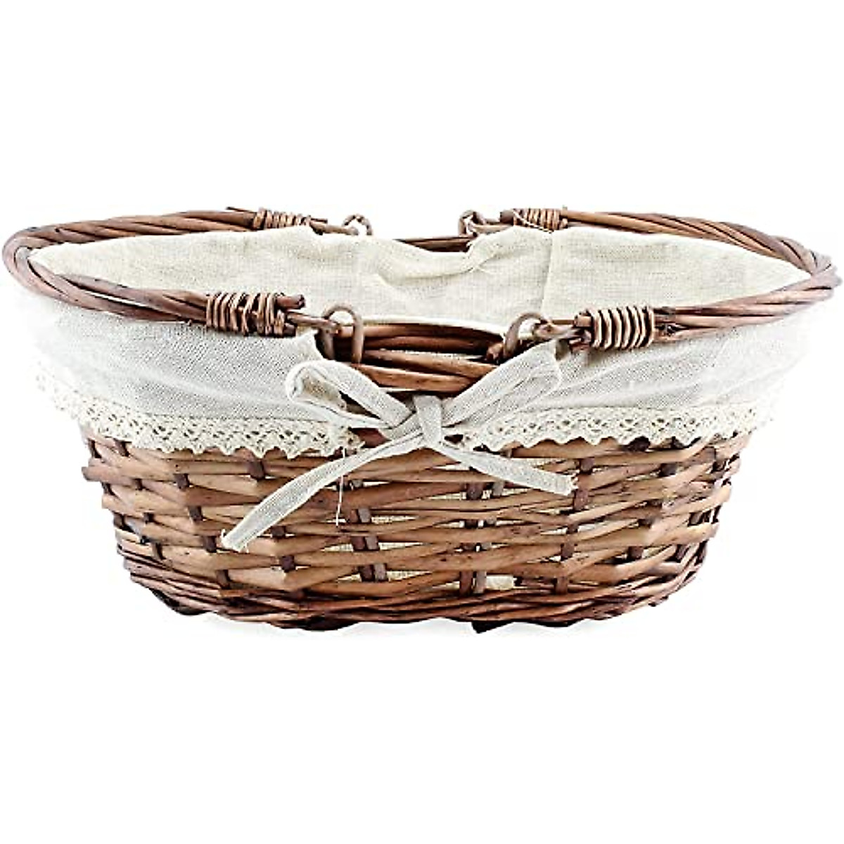 Cornucopia Wicker Basket with Handles (Reddish Brown), for Fall Decor, Easter, Picnics, Gifts, Home Decor and More, 13 x 10 x 6 Inches