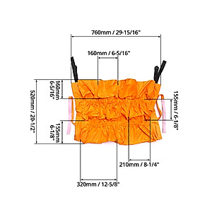 QWORK Trash Can Caddy Bag, 10 Pockets Commercial Cleaning Caddy Bag, Fit 32-50 Gallon Can, Round Trash Bag Holder, Garbage Bin Caddy Organizer, Yellow