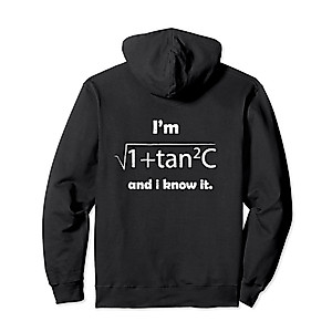 I'm Sexy Math Humor I'm Sec C And I know It (On Back) Pullover Hoodie