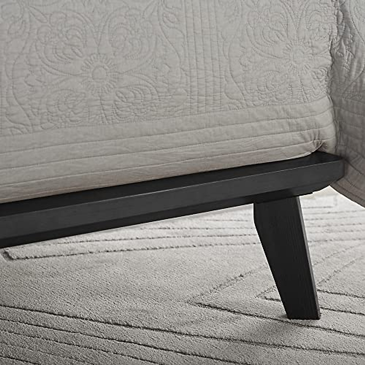 Classic Brands Canton Wood Platform Bed Frame Black, Queen