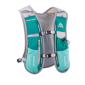 Lovtour Premium Running Race Hydration Vest Pack for Marathon, Cycling, Hiking with Soft Water Bottle As Gift (Blue+1.5L Water Bladder)